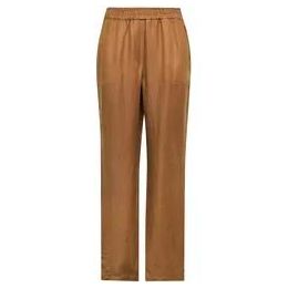 Stoffhose GOLDNER "Luftige Leinenhose Louisa", Damen, Gr. 50, N-Gr, braun (nougat), Obermaterial: 58% Leinen LI. 42% Cupro CUP., normal, Hosen Stoffhose, Ohne