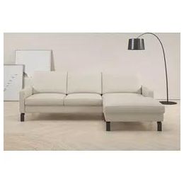 Ecksofa Home Affaire, beige, B:244cm H:86cm T:164cm, 100% Leder, Sofas, Ecksofa, inkl. saugroboterfreundliche H&ouml;he & schmale Armlehnen
