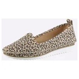 Slipper Andrea Conti, Damen, Gr. 40, beige, schwarz, Leder, Nubukleder, Rindsleder, Schuhe Slipper