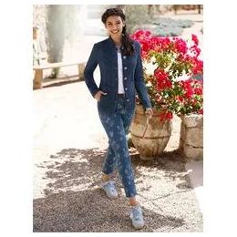 Jeansblazer Classic Basics "Jeans-Blazer", Damen, Gr. 48, blau (blau, stone, washed), 81% Baumwolle, 17% Polyester, 2% Elasthan, Blazer