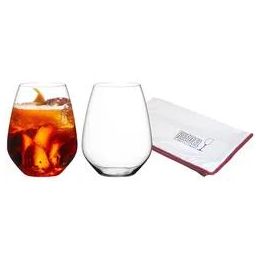 Glas "Universalbecher + Poliertuch Veloce 550 ml 2er Set transparent", bunt (transparent), Glas, RIEDEL THE WINE GLASS COMPANY, Trinkgef&auml;&szlig;e, Kaffeetasse