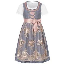 N&uuml;bler Dirndl N&Uuml;BLER "Kinderdirndl Gerhild", M&auml;dchen, Gr. 128, EURO, blau, Obermaterial: 100% Polyester PES., Kleider