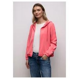 Cardigan Street One, Damen, Gr. 40, striking coral, Stoff, 46% Modal, 46% Polyester, 8% Elasthan, unifarben, comfort fit normal, Rundhals, B&uuml;ndchen, Strickjacken, mit Silk Look