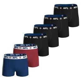 Boxershorts NFL "Boxershort NFL SHIELD 6pk Boxers 6er Pack", Herren, Gr. XL, bunt (schwarz, rotmix), Obermaterial: 95% Baumwolle CO. 5% Elasthan EL., Unterhosen