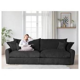 Big-Sofa Home Affaire "Finca XXL, B: 247 cm", anthrazit, B:247cm T:123cm, 100% Polyester, Sofas, Big-Sofa, 4 Zierkissen, Mega-Sofa, in Cord oder Chenille-Struktur, Federkern