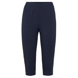 Leggings GOLDNER "Kurzgr&ouml;&szlig;e L&auml;ssige Baumwollhose mit Dehnbund", Damen, Gr. 21, K-Gr, blau (marine), Obermaterial: 95% Baumwolle CO. 5% Elasthan EL., normal, Hosen Leggings, Ohne