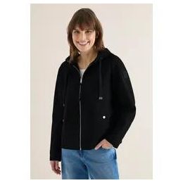 Fellimitatjacke Cecil, Damen, Gr. S (38), schwarz, Stoff, Obermaterial: 92% Polyester, 8% Viskose; Futter: 100% Polyester, unifarben, comfort fit normal, ohne Ausschnitt, B&uuml;ndchen, Jacken, in Woll-Optik