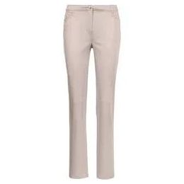 Stoffhose GOLDNER "Kurzgr&ouml;&szlig;e Baumwollhose mit Dehnbund", Damen, Gr. 19, K-Gr, beige (kitt), Obermaterial: 98% Baumwolle CO. 2% Elasthan EL., normal, Hosen Stoffhose, Ohne