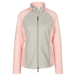 Madeleine Mode Outdoorjacke MADELEINE "Jacke Jacke im Colourblocking-Stil", Damen, Gr. 40, grau (steingrau, hellpeach), Obermaterial: 70% Polyester PES. 27% Baumwolle CO. 3% Elasthan EL., Modern, Jacken Outdoorjacke