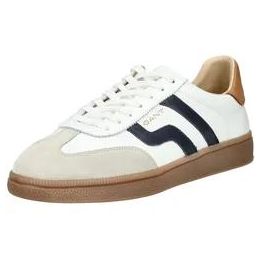 Sneaker Gant "Gant Sneaker Leder", Herren, Gr. 41, wei&szlig;, blau, Leder, Schuhe Sneaker