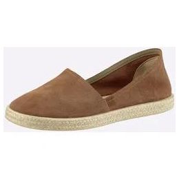 Slipper Casual Looks, Damen, Gr. 36, cognac, Veloursleder, Schuhe Slipper