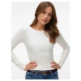 V&eacute;ro Moda Langarmshirt VERO MODA "VMRUBY LS TOP JRS NOOS", Damen, Gr. XS, snow wei&szlig;, Rippware, Obermaterial: 93% Baumwolle, 7% Elasthan, unifarben, normal taillenbedeckt, U-Boot-Ausschnitt, Shirts Langarmshirt, Baumwollmischung