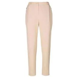 Stoffhose GOLDNER "Hose Anna mit Rippenstruktur", Damen, Gr. 48, N-Gr, beige (stein), Obermaterial: 64% Polyester PES. 32% Viskose CV. 4% Elasthan EL., normal, Hosen Stoffhose, Ohne