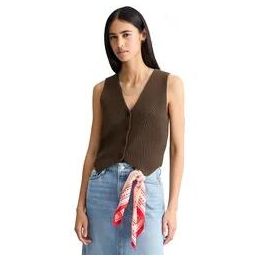 Marc O'Polo Strickweste MARC O'POLO DENIM "aus reinem Organic Cotton-Garn", Damen, Gr. S, hazelnut braun, Obermaterial: 100% Baumwolle, unifarben, regular fit, V-Ausschnitt, Westen Strickweste