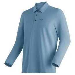 Langarm-Poloshirt Maier Sports "Long Pique Polo M", Herren, Gr. XL, pastellblau, 60% Baumwolle, 40% Polyester, Rundhals, Shirts