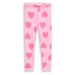 Leggings Tom Tailor, M&auml;dchen, Gr. 116, N-Gr, pink small heart print, Web, Obermaterial: 95% Baumwolle, 5% Elasthan, bedruckt, skinny fit lang, Hosen Leggings, mit Herzchen Print