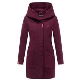 Wintermantel Marikoo "Maikoo", Damen, Gr. L (40), rot (weinrot), Oberstoff: 90% Polyacryl, 8% Viskose, 2% Elasthan. Futter: 100% Polyester. &Auml;rmelfutter: 100% Polyester, tailliert Po-bedeckend, &Auml;rmel ohne &Auml;rmelschlitz normaler Saum, M&auml;ntel Wintermantel, hochwertiger Mantel in Wollmantel-Optik mit gro&szlig;er Kapuze
