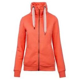 Sweatjacke SALZHAUT "Sweatjacke KLENNER", Damen, Gr. L, rot (coral), Obermaterial: 80% Baumwolle CO. 20% Polyester PES., Sweatjacken Sweatjacke
