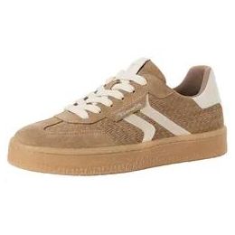 Plateausneaker Tamaris "Tamaris Sneaker Veloursleder", Herren, Gr. 40, taupe, Veloursleder, Schuhe Plateausneaker