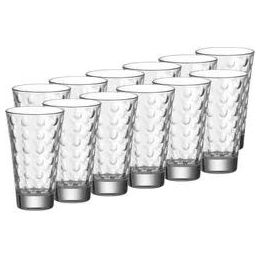 Glas Leonardo "Trinkgl&auml;ser Optic 300 ml 12er Set transparent", bunt (transparent), 12 tlg., Glas, Trinkgef&auml;&szlig;e, Kaffeetasse