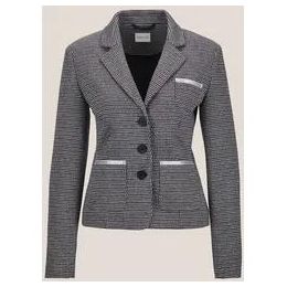 Madeleine Mode Jerseyblazer MADELEINE "Jerseyblazer Kurzblazer aus Struktur-Jersey", Damen, Gr. 46, wei&szlig; (steingrau, wollwei&szlig;, melange), Obermaterial: 65% Polyester PES. 30% Viskose CV. 5% Elasthan EL., Modern, normal, Blazer