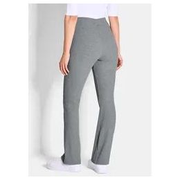 2-in-1-Hose GOLDNER "Kurzgr&ouml;&szlig;e Bequeme Stoffhosen im Doppelpack", Damen, Gr. 23, K-Gr, grau (grau, schwarz), Obermaterial: 92% Viskose CV. 8% Elasthan EL., gerade, Hosen, Feine Rippenstruktur
