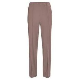 Schlupfhose GOLDNER "Rippenhose mit Biesen", Damen, Gr. 54, N-Gr, beige (taupe), Obermaterial: 100% Polyester COOLMAX(R) PES(Coolmax)., normal, Hosen Schlupfhose, Ohne