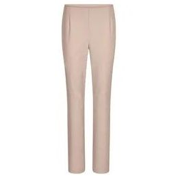 Chinohose GOLDNER "Jerseyhose mit Schlupfbund", Damen, Gr. 48, N-Gr, beige (stein), Obermaterial: 78% Baumwolle CO. 18% Polyester PES. 4% Elasthan EL., Hosen Chinohose, Reissverschlu&szlig;-Optik