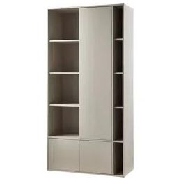 Garderobenschrank Woood "vtwonen SETTLE DOWN ABLAGESCHRANK 108CM KIEFER DUST [fsc]", grau, B:108cm H:218cm T:44cm, Massivholz, Schr&auml;nke, Garderobenschrank, Settle Down Aufbewahrungsschrank, FSC-Kiefer, Push-to-Open