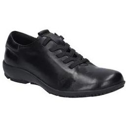 Schn&uuml;rschuh Josef Seibel "Charlotte 01, black-black", Damen, Gr. 37, schwarz (schwarz, schwarz), Obermaterial: 100% Rindsleder Leather cow., Schuhe Schn&uuml;rschuh