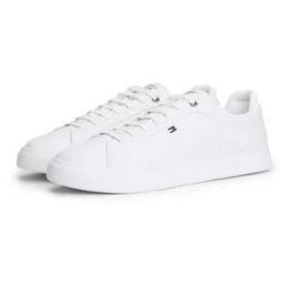 Sneaker Tommy Hilfiger "ICON COURT LIGHT ESS", Herren, Gr. 43, wei&szlig;, Leder, Lederimitat, Schuhe Sneaker, Freizeitschuh, Halbschuh, Schn&uuml;rschuh, weich gepolsterter Schaftrand