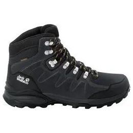 Hikingschuh Jack Wolfskin "REFUGIO TEXAPORE MID M", Herren, Gr. UK 9,5 - EU 44, Normalschaft, phantom, burlygelbxt, Obermaterial: Leder. Obermaterial 2: Textilmaterial. Futter: Polyester, Schuhe