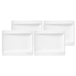 Villeroy & Boch Brotteller VILLEROY & BOCH "Brotteller NewWave 18 x 15 cm 4er Set wei&szlig;", wei&szlig;, Speiseteller