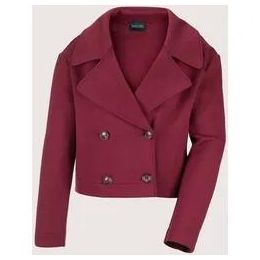 Madeleine Mode Jerseyblazer MADELEINE "Blazer Zweireihiger Kurzblazer", Damen, Gr. 38, rot (rubinrot), Obermaterial: 51% Viskose CV. 28% Polyamid PA. 21% Polyester PES., Modern, normal, Blazer