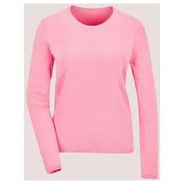 Madeleine Mode Longpullover MADELEINE "Pullover Leichtes Feinstrick-Oberteil mir Rundhals", Damen, Gr. 40/42, rosa (himbeersorbet, melange), Obermaterial: 46% Modal CMD. 40% Polyacryl PAN. 14% Polyamid PA., Modern, Pullover Longpullover