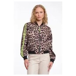 Rino & Pelle Blouson RINO & PELLE "BANNER", Damen, Gr. 46, leopard neon, Web, Obermaterial: 97% Polyester, 3% Elasthan. Futter: 100% Polyester, B&uuml;ndchen, Jacken Blouson, mit falscher Tasche am &Auml;rmel