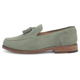 Loafer Henry Stevens "Haywood TL Businessschuh", Herren, Gr. 45,5, gr&uuml;n (oliv), Kalbsvelours, Schuhe Loafer, Herren Halbschuhe Leder handgefertigt, Anzugschuhe Slipper
