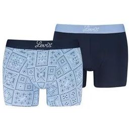 Levi's Boxershorts LEVI'S "LEVIS MEN BANDANA AOP BOXER BRIEF 2P", Damen, Gr. M, blau combo, Single Jersey, Obermaterial: 95% Baumwolle, 5% Elasthan, k&ouml;rpernah, Unterhosen