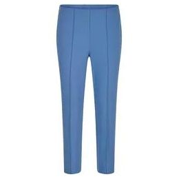 Stretch-Hose GOLDNER "Kurzgr&ouml;&szlig;e Elegante 7/8-Hose mit Biesen", Damen, Gr. 21, K-Gr, blau, Obermaterial: 67% Baumwolle CO. 28% Polyamid PA. 5% Elasthan EL., schmal, Hosen, kleiner Schlitz am Beinabschlu&szlig;