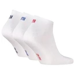 Sneakersocken Puma "Puma UNISEX SNEAKER PLAIN", Herren, Gr. 43-46, wei&szlig;, rot, blau, Baumwollmischung, Socken Sneakersocken, mit kleinem Logo
