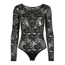 Body Urban Classics "Urban Classics Damen Ladies Lace Longsleeve Body", Damen, Gr. M, US-Gr&ouml;&szlig;en, schwarz, 91% Polyamid, 9% Elasthan, Bodys Body