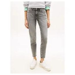 Tommy Hilfiger Slim-fit-Jeans TOMMY JEANS "MR SLIM", Damen, Gr. 33, L&auml;nge 28, denim grau, Denim/Jeans, Obermaterial: 99% Baumwolle, 1% Elasthan, unifarben, slim fit lang, Jeans Slim-fit-Jeans, Mid Rise, 5-Pocket-Style