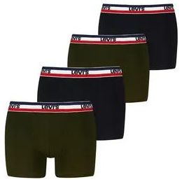 Levi's Boxershorts LEVI'S "LEVIS MEN REPEAT SPW LOGO BOXER BRIEF", Herren, Gr. L, khaki, schwarz, Single Jersey, Obermaterial: 95% Baumwolle, 5% Elasthan, k&ouml;rpernah, Unterhosen, mit gestreiftem Logobund, ohne Eingriff