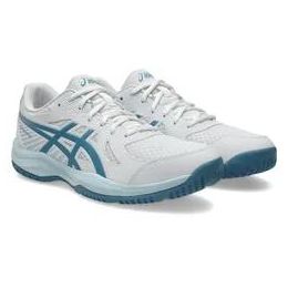 Hallenschuh asics "UPCOURT 6", Herren, Gr. 49, wei&szlig;, saba blau, Textil, Schuhe Hallenschuh, besonders geeignet f&uuml;r Handball und Volleyball