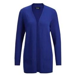 Strickjacke GOLDNER "Langarm Feinstrick-Cardigan", Damen, Gr. 50, blau (royalblau), Obermaterial: 100% Kaschmir WS., figurumspielend, eng Rippe, Strickjacken Strickjacke, Ohne