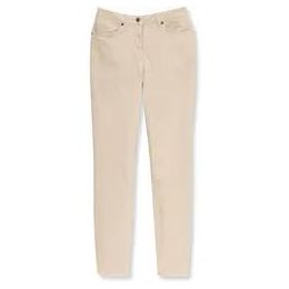 Madeleine Mode Regular-fit-Jeans MADELEINE "Jeans Mid Waist Skinny-Hose mit Fransen", Damen, Gr. 22, N + K Gr, grau (kiesel), Obermaterial: 92% Baumwolle CO. 6% Polyester PES. 2% Elasthan EL., Modern, normal, Jeans, mit Fransensaum