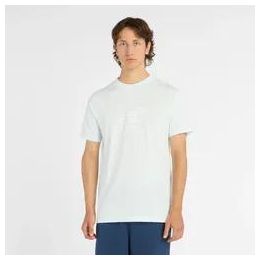 T-Shirt New Balance "SPORT ESSENTIALS LOGO T-SHIRT", Herren, Gr. L, glint blau, Obermaterial: 100% Baumwolle, normal, Rundhals, Shirts T-Shirt, Kurzarm, Rundhalsausschnitt, aus Baumwolle