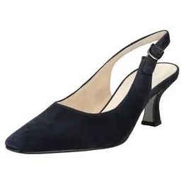 Slingpumps Gabor "Gabor Pumps Veloursleder", Damen, Gr. 40,5, dunkelblau, Veloursleder, Schuhe Slingpumps