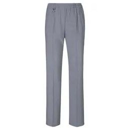Schlupfhose GOLDNER "Elegante Stretchhose mit Komfortbund", Damen, Gr. 54, N-Gr, silber (silbergrau, melange), Obermaterial: 53% Polyester PES. 43% Schurwolle WV. 4% Elasthan EL., normal, Hosen Schlupfhose, Bund mit dekorativem Zierteil