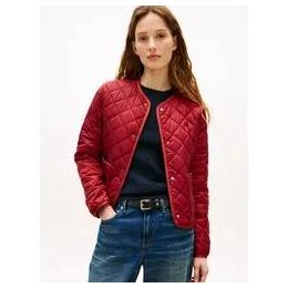 Steppjacke Tommy Hilfiger "LW PADDED REG QUILTED JACKET", Damen, Gr. L (42/44), liberty rot, Steppware, Obermaterial: 100% Nylon, unifarben, regular fit h&uuml;ftlang, Rundhals, Jacken Steppjacke, in leicht verk&uuml;rzter L&auml;nge, Regular Fit